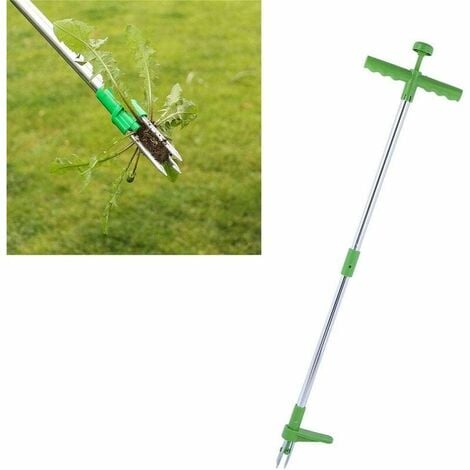 Upright Weed Puller, Portable Weed Puller with 3 Claws Long Handle ...