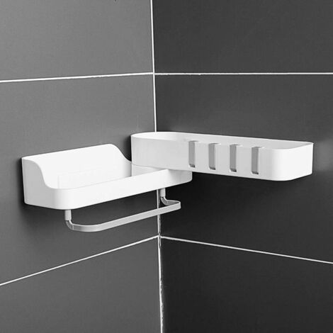 Shower Shelf, Shower Basket 2 Tier Shower Shelf No Drill Plastic Self ...
