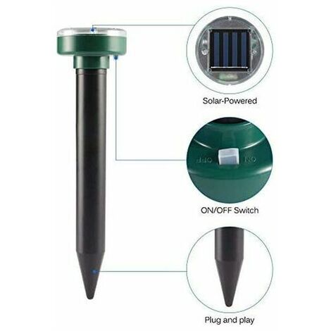 4 Ultrasonic Anti Mole IP65 Solar Mole Repellent, Anti Mole, Vole ...