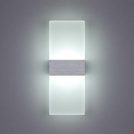 6W Indoor LED Wall Light 6000K Cool White Acrylic Wall Lamp Modern ...