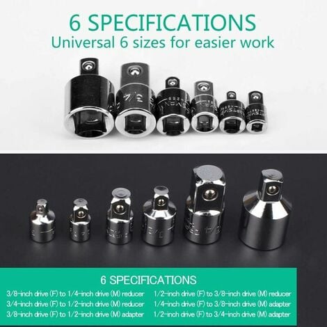 6 Piece Bushing Increase & Reducer Set