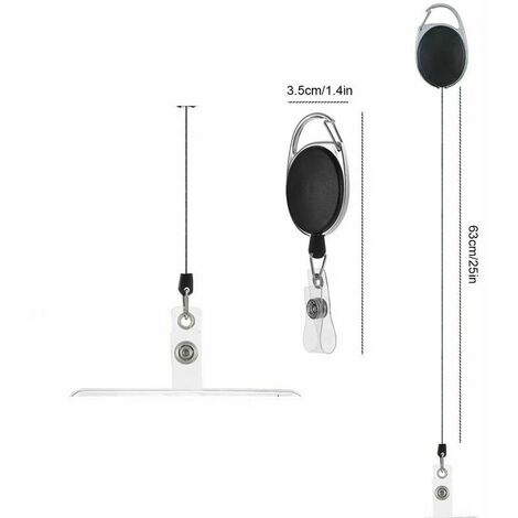 Set of 5 retractable clips, retractable with horizontal and vertical ...