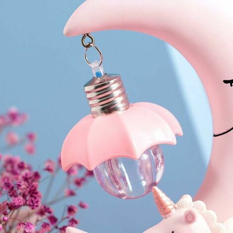 LED Night Light Kids Resin Moon Unicorn Cartoon Baby Nursery Lamp ...