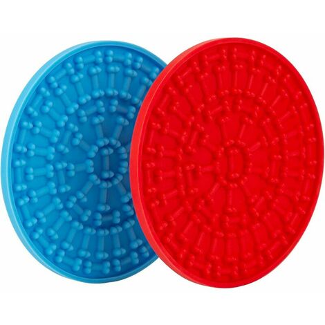 2pcs Dog Licking Mat Silicone Slow Feeder Powerful Pet Bath Distraction ...