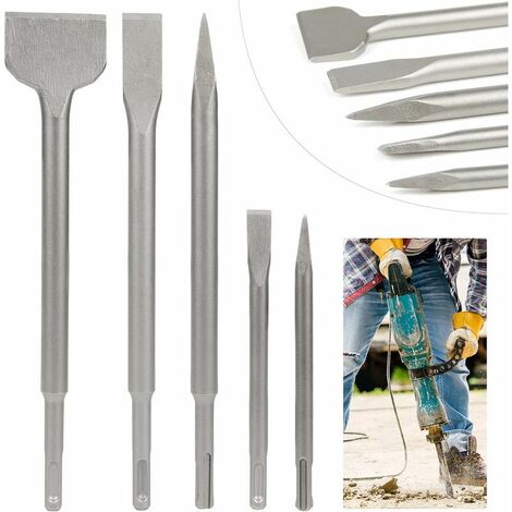 Burin, broche et ciseau de maçon Burin SDS Lot de 5 Burins avec 2 Burin ...