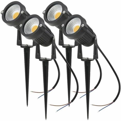 Lot de 4 Spot LED Cob 5W 220V Spots Jardin Orientables avec Piquet ...