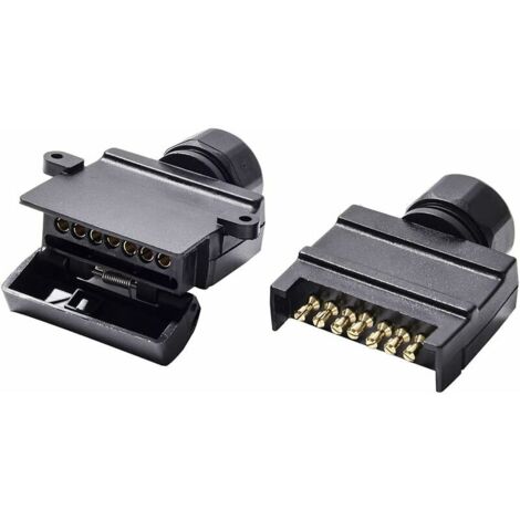 Flat 7 Pin Trailer Plug Male And Flat 7 Pin Trailer Plug Female, 12V ...