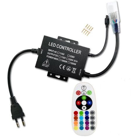 LED Lighting 24 Key RF Remote Control for 5050 SMD RGB LED Strips Black