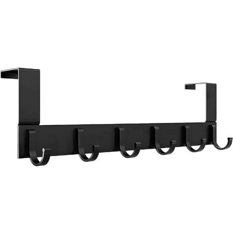 Over the door coat rack, black stainless steel coat rack, 6 coat hooks ...