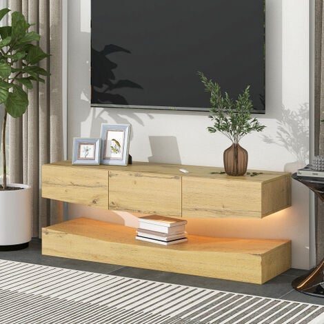 Sideboard TV Modern High gloss TV Stand Cabinet with LED Light for 2TV ...