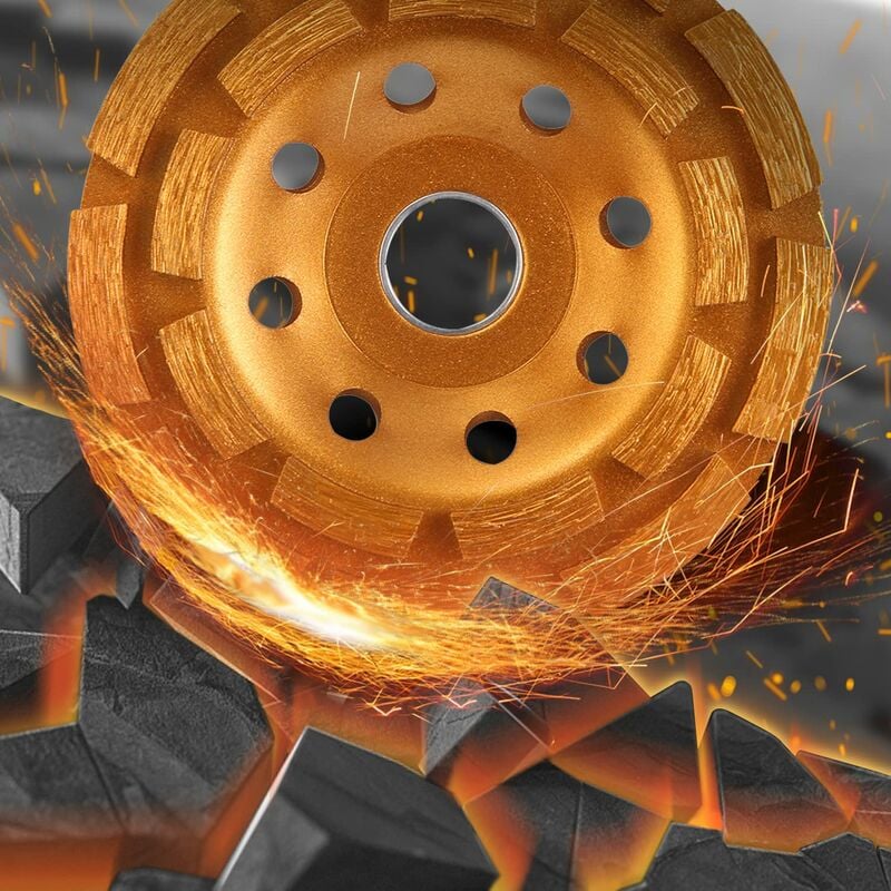 Diamond Concrete Grinding Wheel 5 inch for Polishing and Cleaning Stone Concrete Surface Cement Marble Rock Granite and Thinset Removing Angle Grinder Wheels Cup