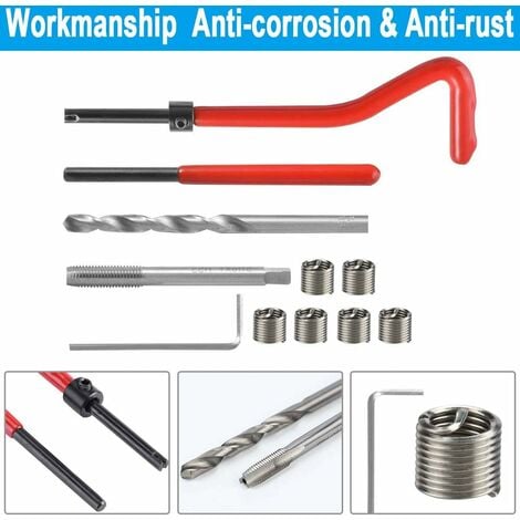 30Pcs Kit Reparation Filetage M8 INOX Foret Hélicoïdal Clé Hexagonale ...