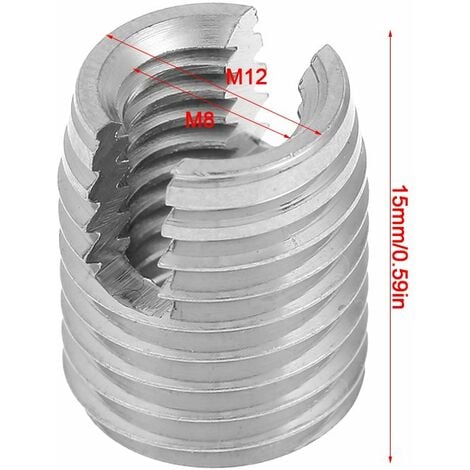 Insert Fileté M8x15mm Auto-taraudeuses Inserts En Acier Inoxydable ...