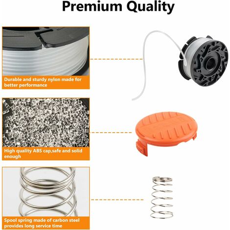 Fil Coupe pour Coupes-Bordures Compatible avec Black et Decker AF-100, Bobine de Rechange, 6 ...