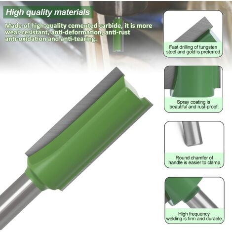 11 Pièces 6 mm Queue Fraise Defonceuse, Fraise Droite, Fraise à Bois Fraise Extra-longue, Mèches ...