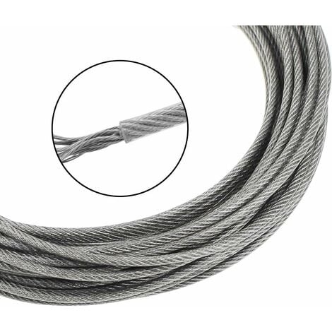 2mm x 10m Câble en Acier Inoxydable Enduite de PVC Fil Suspension Cadre ...