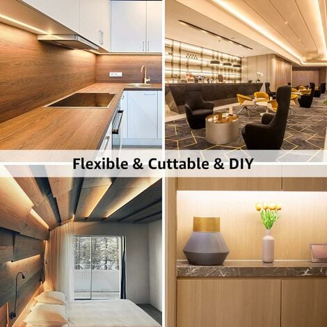 10M Ruban LED Dimmable, Bande LED Blanc Chaud 3000K 600 LEDs SMD 2835 ...