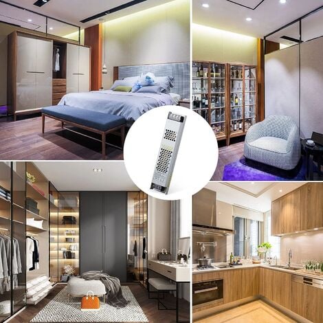 Transformateur 12V 150W, Driver LED IP20 12.5A, Ultra-mince Compact Conducteur Alimentation CA ...