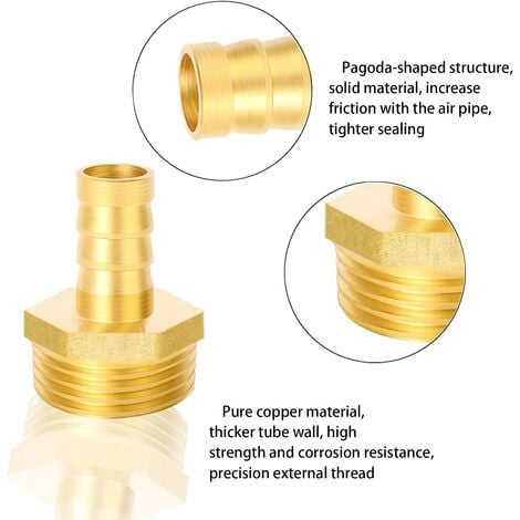 12 raccords de tuyau 1/2", 8 mm, 10 mm, 12 mm, filetage extérieur et filetage intérieur pour ...