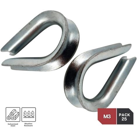 INDUSTRIAL Cosse Coeur M3 Protege Cable Acier Galvanisé Diamètre Cable ...