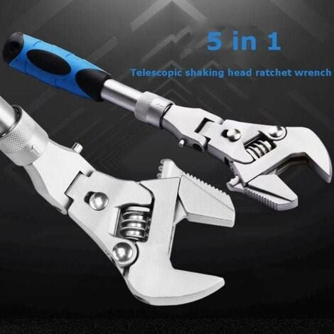 5 in 1 Telescopic Shaking Head Ratchet Wrench, 5-in-1 Torque Wrench ...