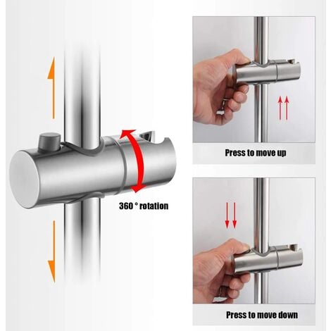 Barre de douche, Barre de douche en acier inoxydable 304 avec supports de fixation réglables en ...