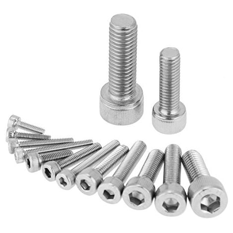 Lot De 135 Vis à Tête Hexagonale En Acier Inoxydable 304 M2.5 M3 M4 M5 M6 M8 Avec étui De Rangement