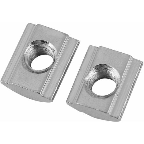 Lot de 50pcs Ecrous en T Coulissant Norme Européenne Surface Nickelage en Acier au Carbone pour ...