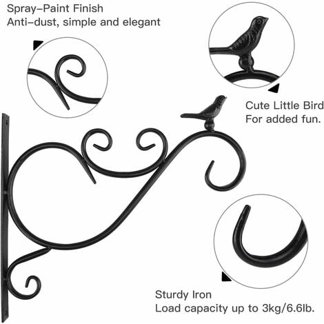 Support Plante Mural Balcon, Lot de 2 Rétro Européen Forme d'Oiseau ...