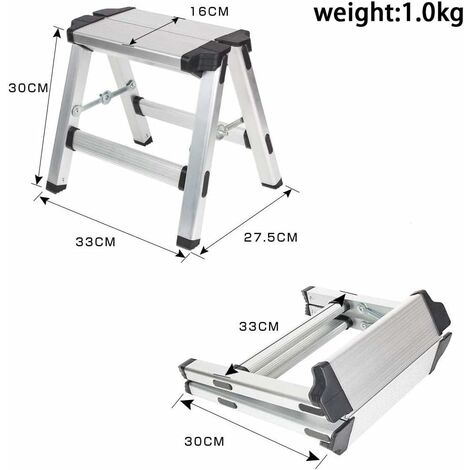 Escabeau multifonction en aluminium avec 2 marches - Charge maximale ...