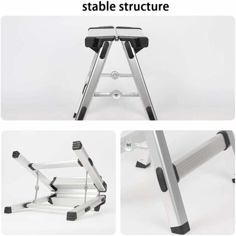 Escabeau multifonction en aluminium avec 2 marches - Charge maximale ...