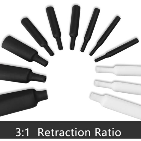 300Pcs Gaine Thermorétractable avec Colle Ratio 3:1 Tube ...