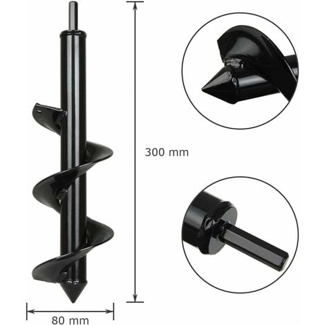 Mèche Tarière pour Perceuse, Jardin Foreuse Ø 80mm+ Gants, Jardin ...