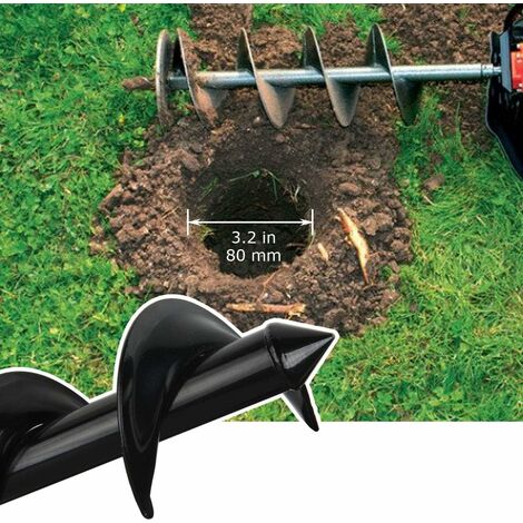 Mèche Tarière pour Perceuse, Jardin Foreuse Ø 80mm+ Gants, Jardin ...