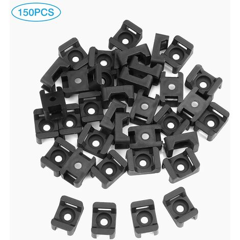 150PCS Noirs Supports pour Serre-Câbles, Base de Serre-Câbles, 23mmx16mm