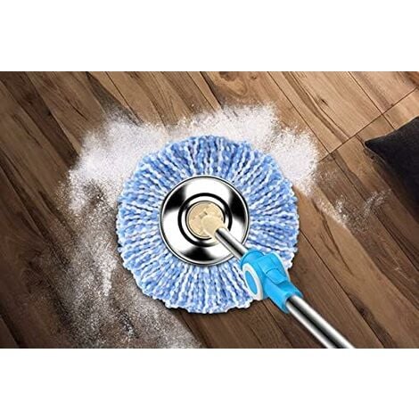 Têtes Microfibre Balai Rond Têtes Mop Rotation à 360 pour Nettoyage des ...