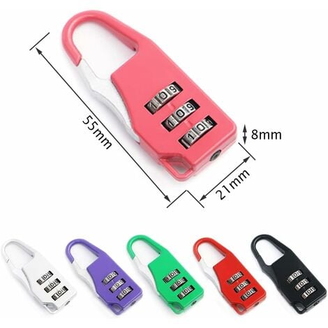 6 Pièces Mini Cadenas Code Casier Cadenas Code 3 Chiffres Cadenas Valise Cadenas Cadenas de ...