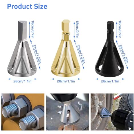 Externe D'éBavurage Outil à Chanfreiner 3 Pcs Deburring pour Les Forets ...