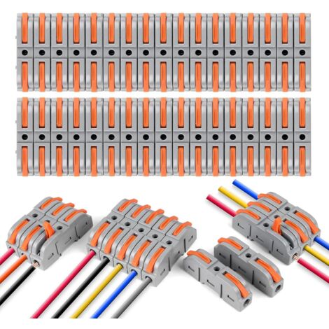 Connecteurs Électriques Rapide avec Levier,34 PCS Bornes de Connexion ...