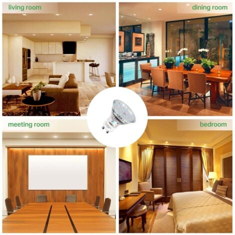 Lot de 10 Ampoules LED,GU10-5W équivalent 60W,Blanc Froid 6000K 120° Larges Faisceaux,Ampoules ...