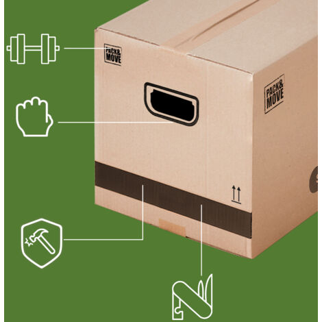 Cartons de déménagement solides 40x30x30 cm à poignées Pack And Move ...