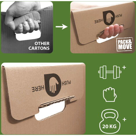 Cartons de déménagement solides 40x30x30 cm à poignées Pack And Move ...