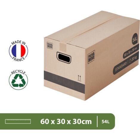 Lot 20 cartons déménagement stockage standard - 60 x 30 x 30 cm ...