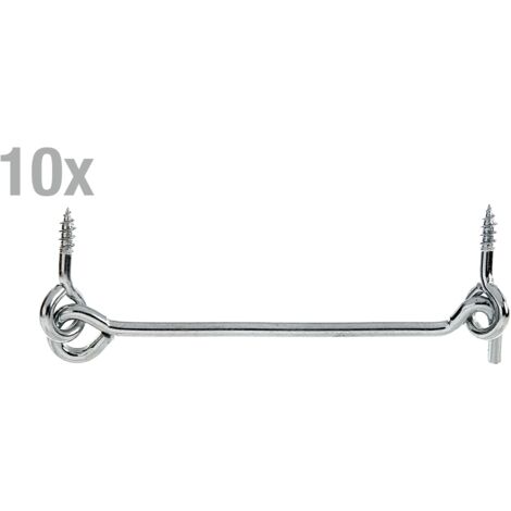 Crochet contrevent– avec œillets – Longueur 120 mm – zingué – Marque ...