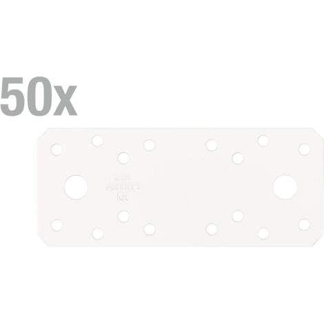 Plaques de fixation – 133 x 55 mm – en acier plastifié blanc – Set de ...