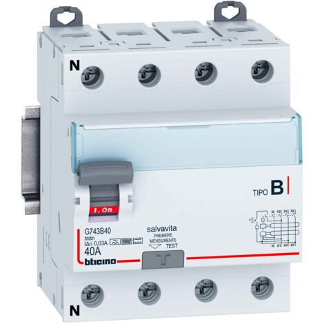 BTicino G744B40 Interrupteur différentiel Type B 4P In= 40A