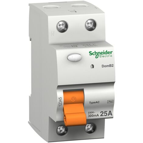 Disjoncteur différentiel DomB2 2P 25A 30mA AC type Schneider Electric