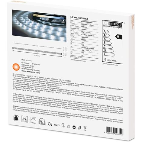 LEDVANCE Module LED flexible 5m LED STRIP VALUE-600 LS VAL-600/865/5 Cold Light 6500K