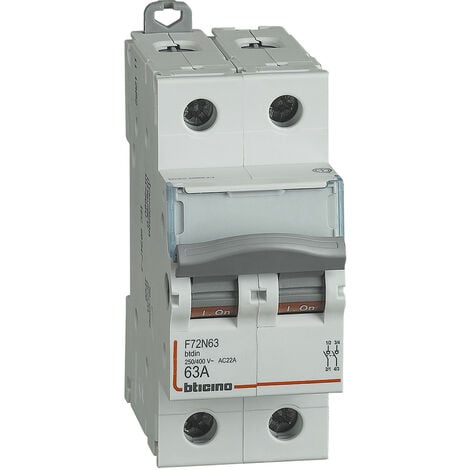BTicino F72N63 Interrupteur-sectionneur modulaire 63A 2P 2 Module