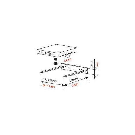 Support en acier noir 5 kg VCR/SAT/DVD/DTT - Bravo SANSONE